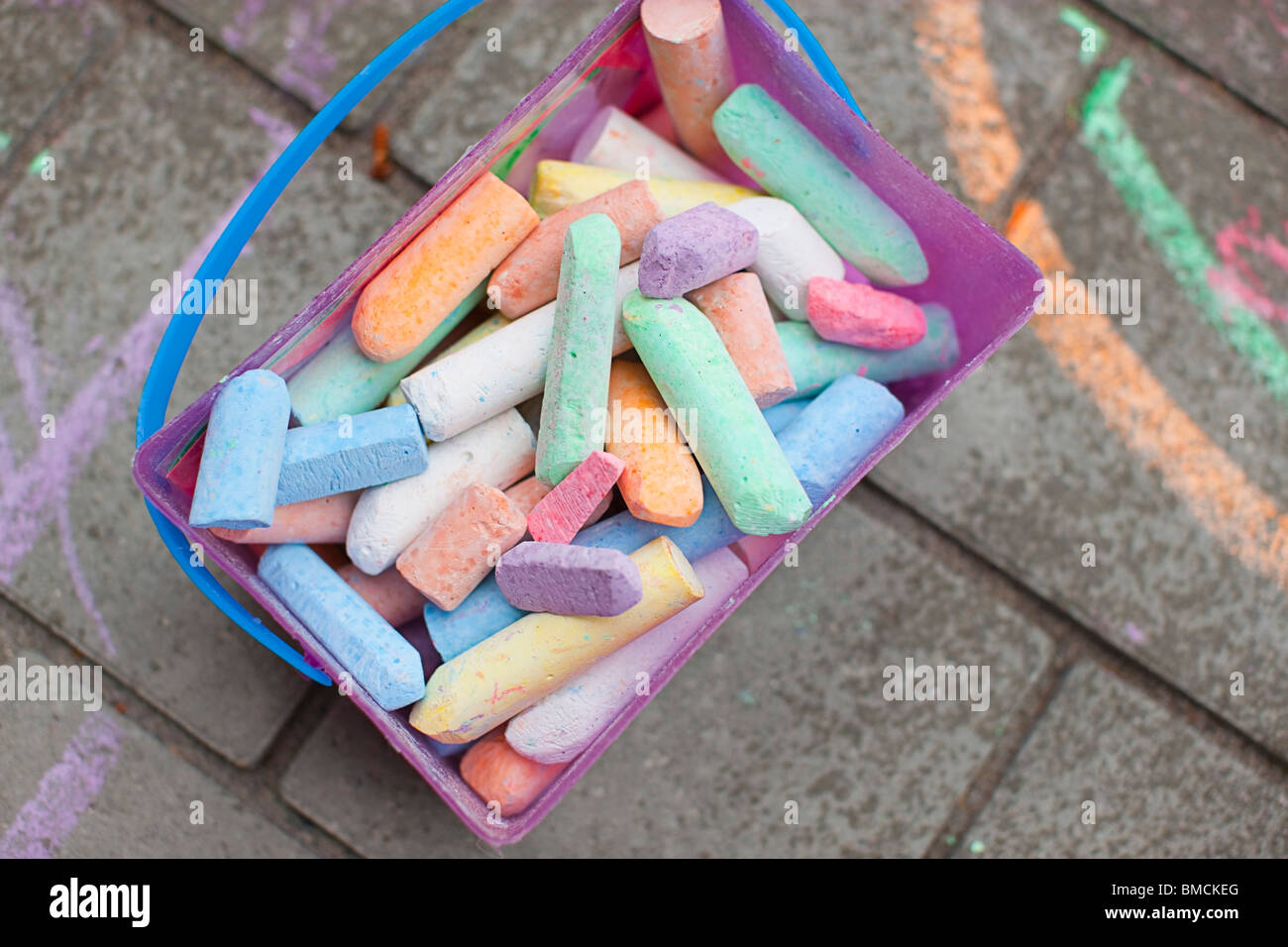 Close-up of Chalk in Bucket Stock Photo - Alamy