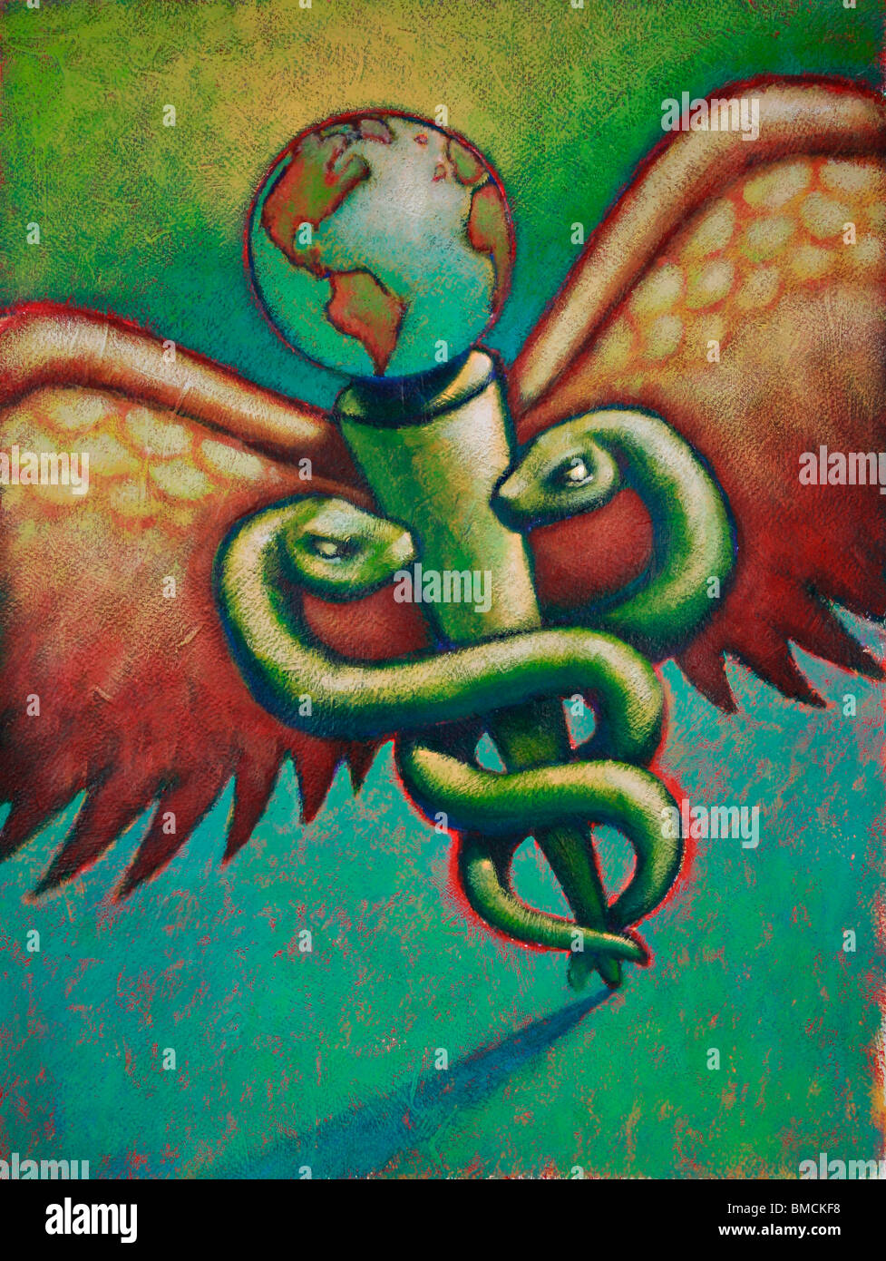 Red health care caduceus symbol hi-res stock photography and images - Alamy