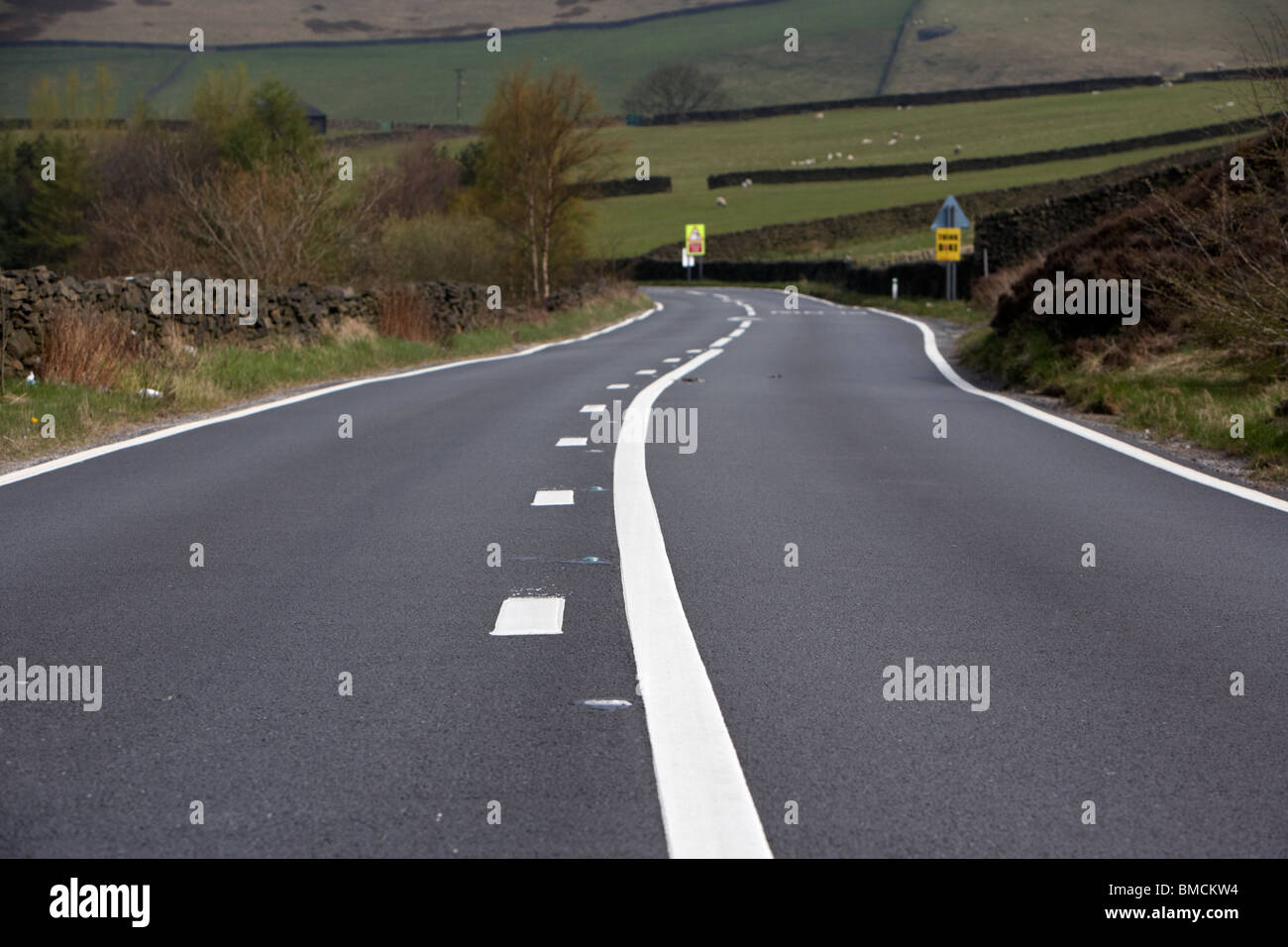a57 road rising from glossop leading to the snake pass peak district ...
