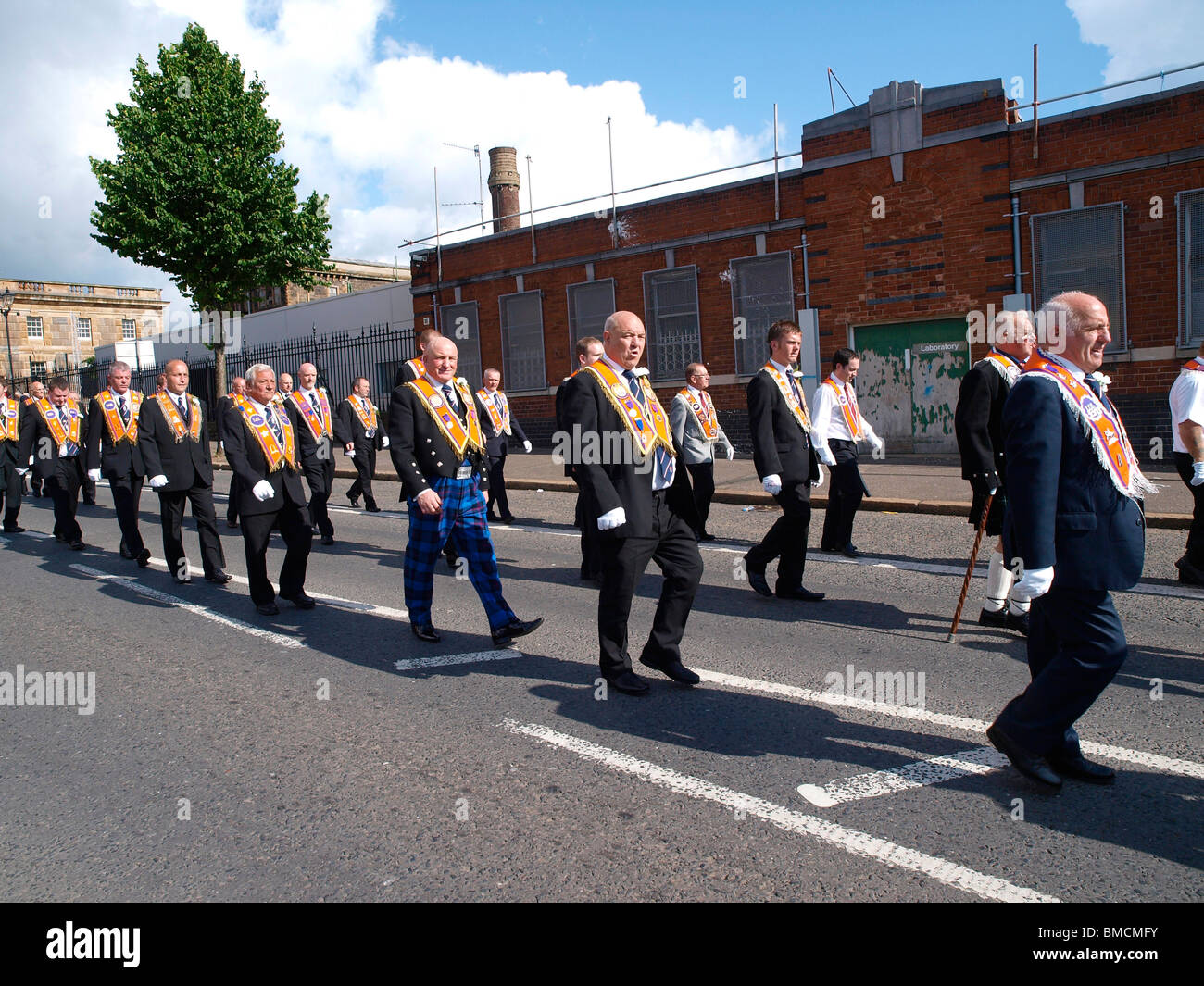 Orangefest, 12th July 2009 Orange parade through the center of Belfast ...