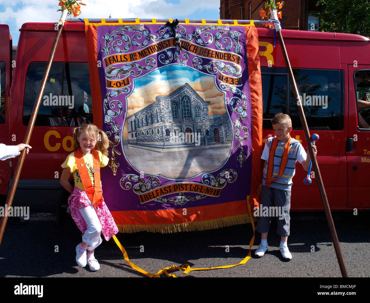 Orangefest, 12th July 2009 Orange parade through the center of Belfast ...