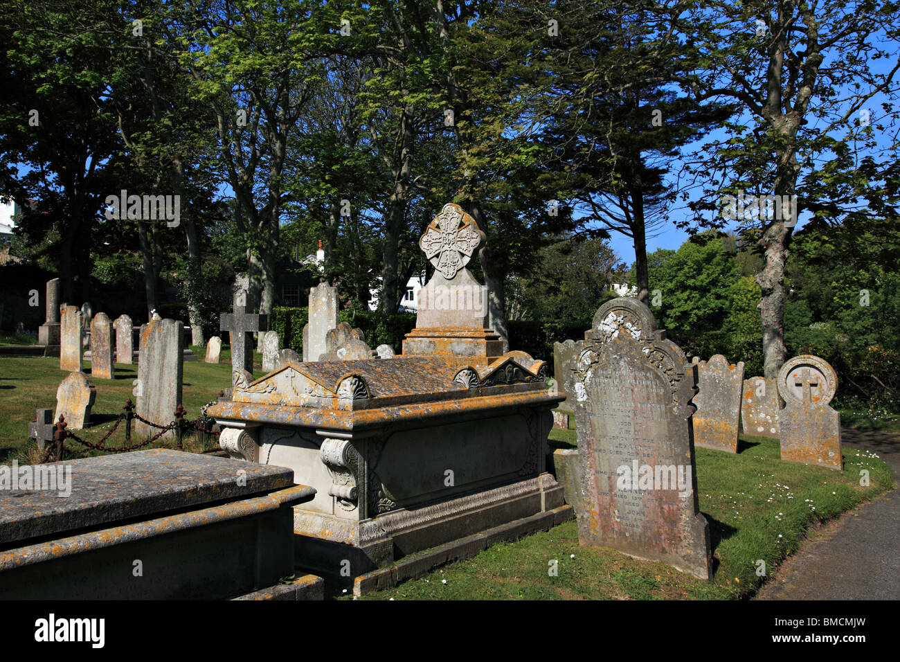Graveyard of St. Anne's Church, St. Anne, Alderney, Channel Island ...