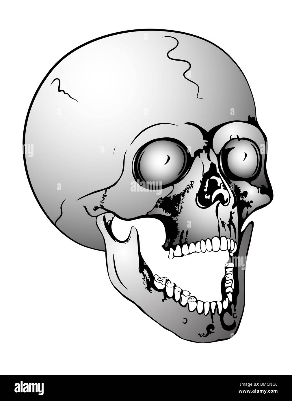 Open Mouth Drawing Skull