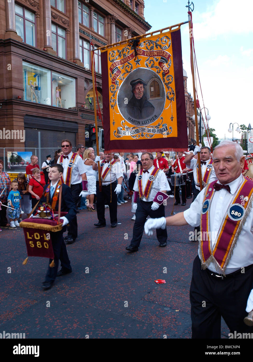 Orangefest, 12th July 2009 Orange parade through the center of Belfast ...