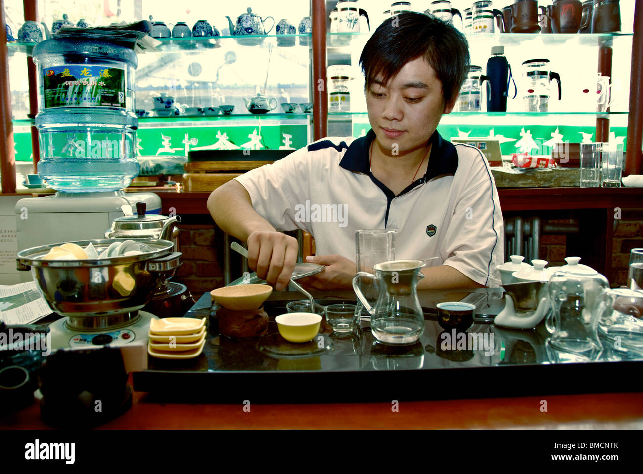 Beijing, CHINA- Interior, Tea Store, portrait people beijing, Young ...