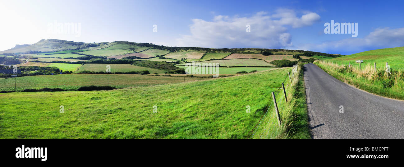 the view over dorset countryside from whiteways hill on army training ...