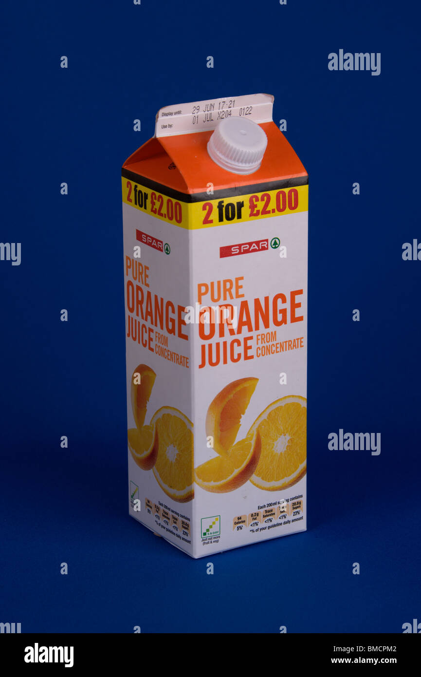 Pure orange juice Spar Stock Photo - Alamy