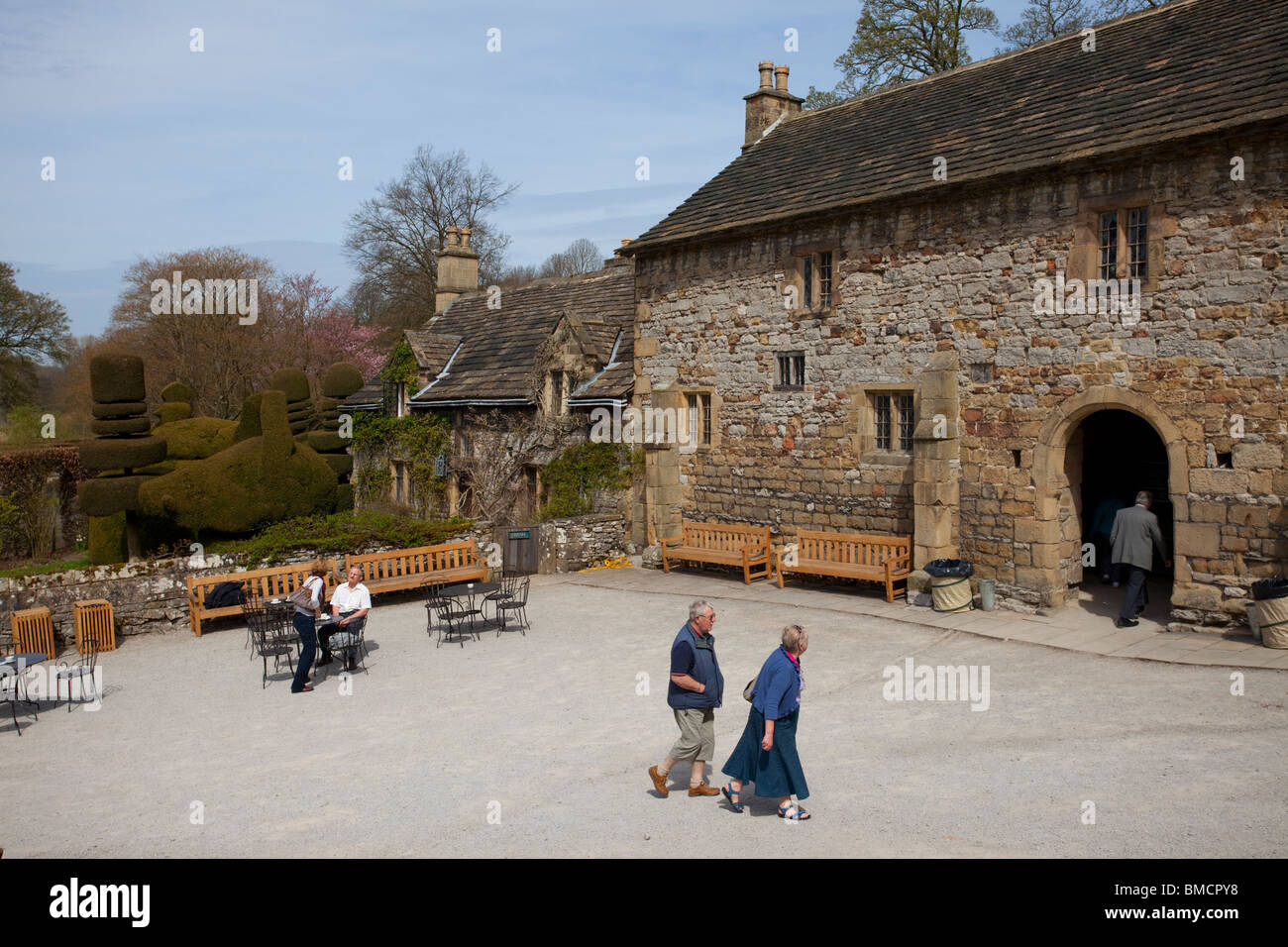 Medieval Manor house Haddon Hall and gardens near Bakewell Derbyshire ...