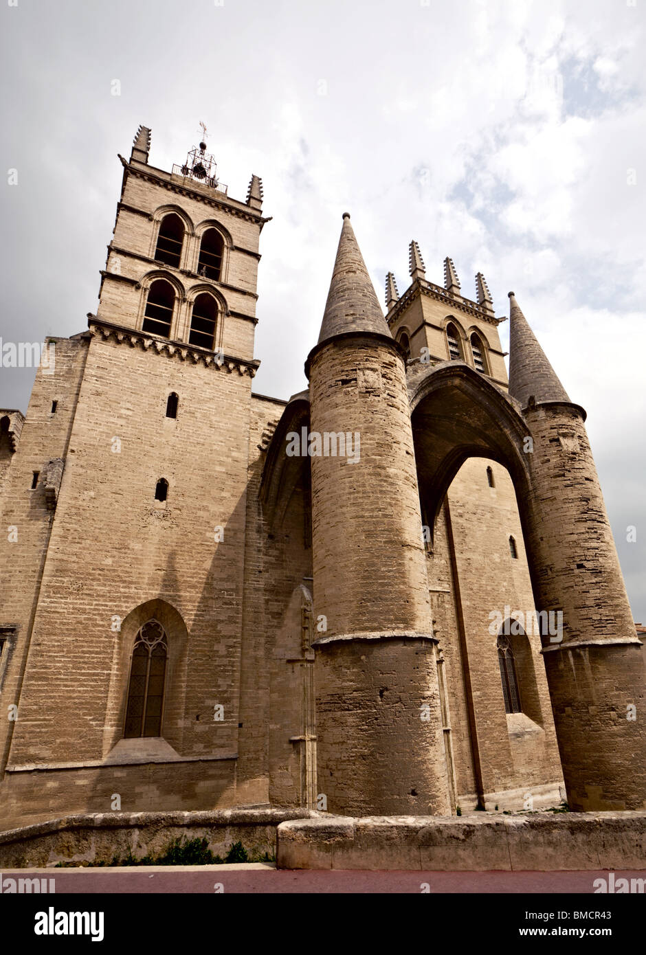 Main entrance in Cathedral Saint Pierre, Montpellier, France Stock ...