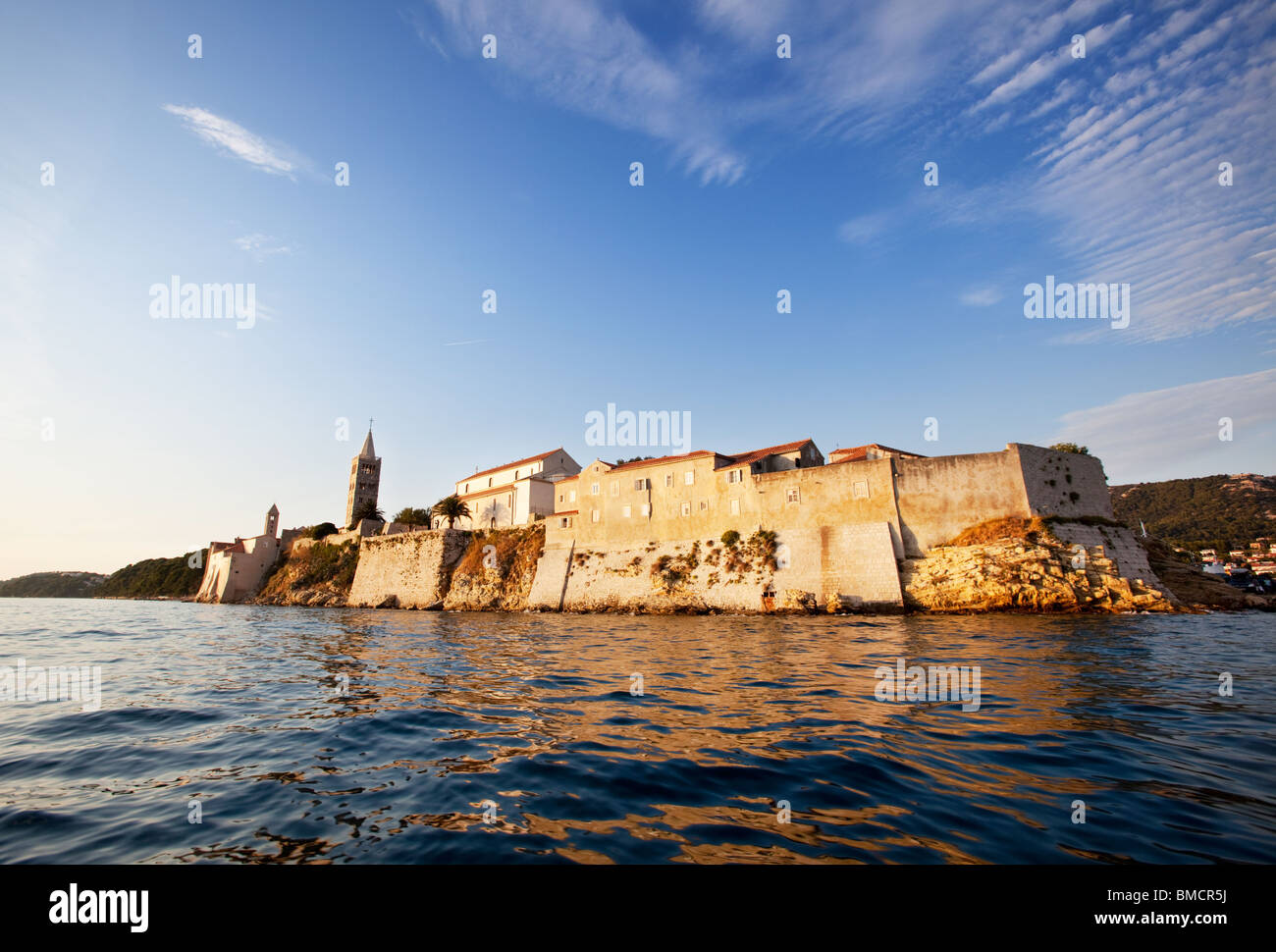 Medieval fortified town on the ocean, Rab, Croatia Stock Photo - Alamy