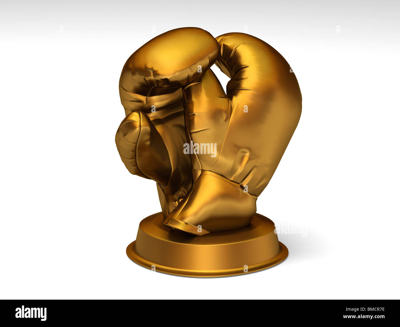 Closeup on a golden boxing trophy Stock Photo - Alamy