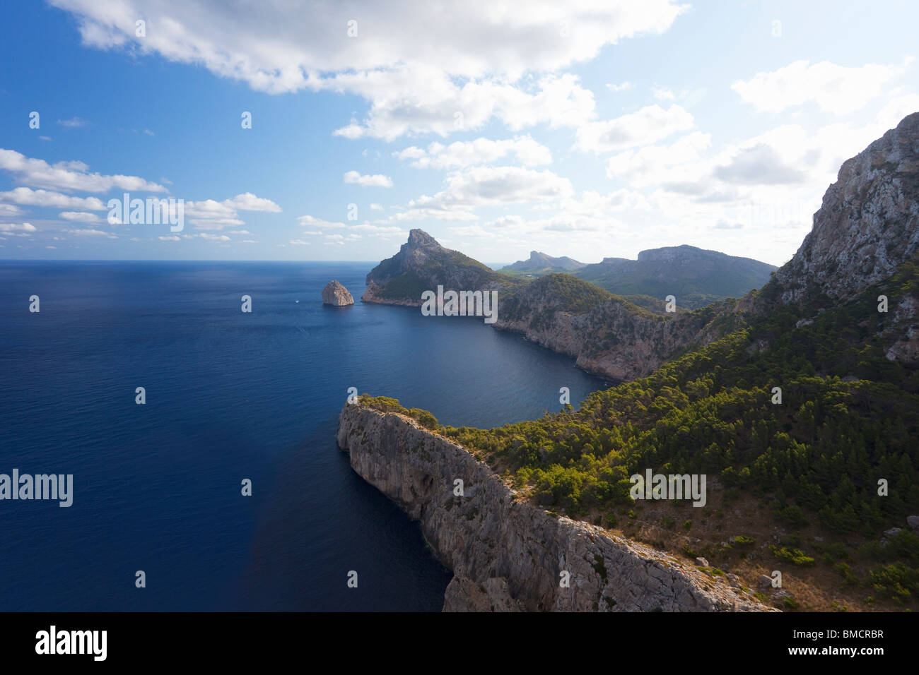 Formentor peninsula north eastern majorca from Mirador des Colomer ...
