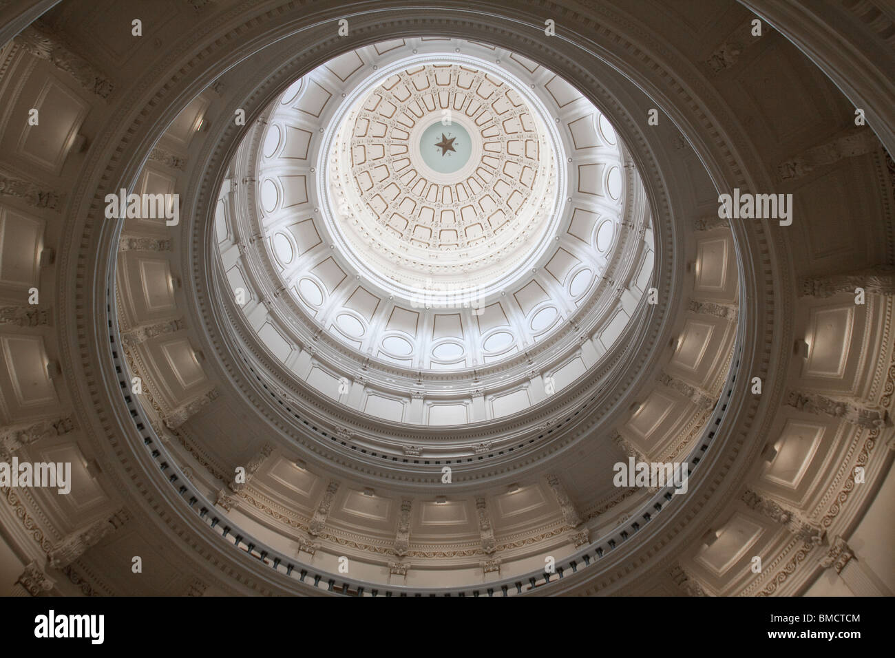 Ceiling of rotunda dome inside Texas state capitol building or ...