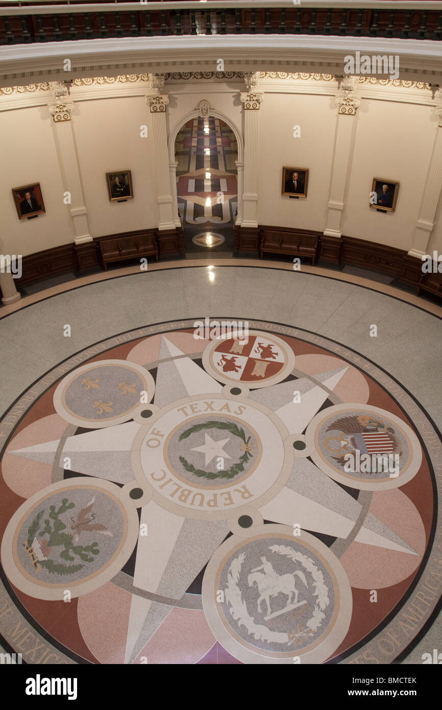 Floor and lower level of the Texas state capitol building or statehouse ...