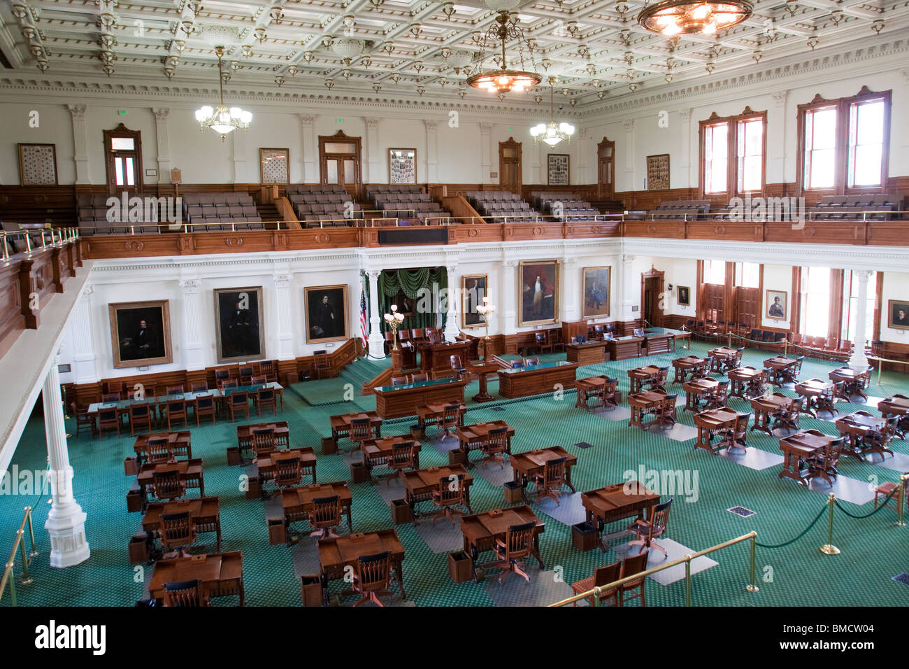 Inside the senate chambers in the Texas state capitol building or ...