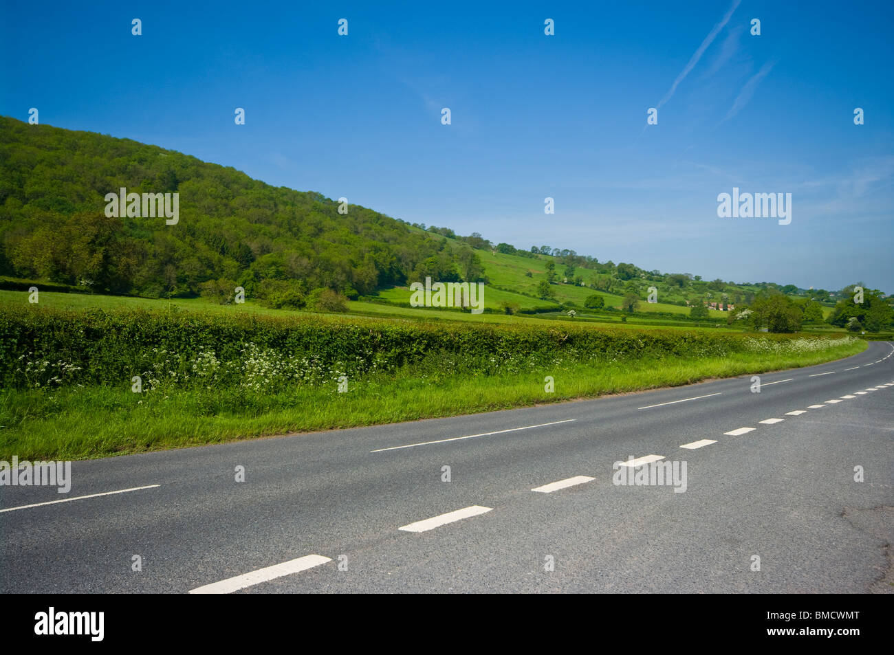 The Somerset Countryside As Seen From The A368 Near Ubley Somerset ...