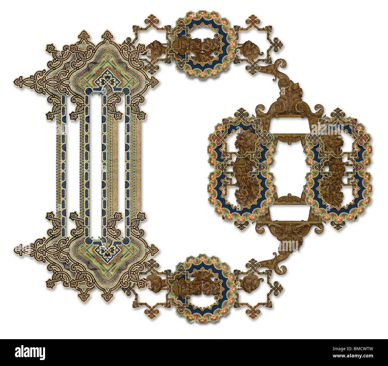 Luxuriously illustrated old capital letter D Stock Photo - Alamy
