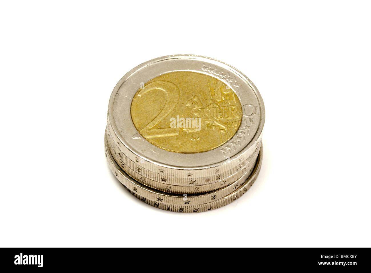 Euro coins isolated on white background Stock Photo - Alamy