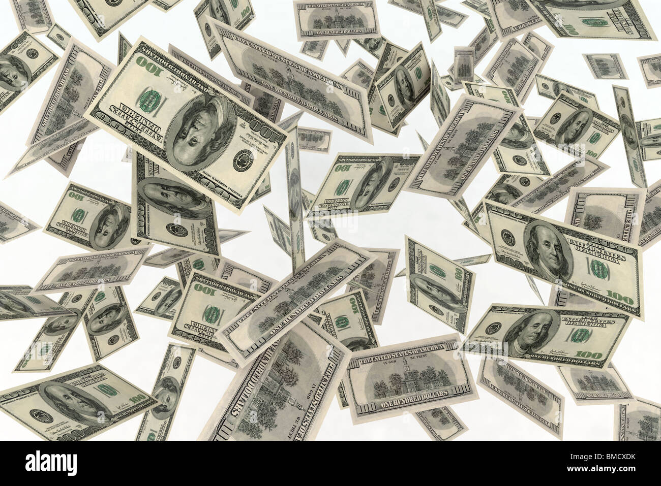 falling banknotes dollar "large group of objects" rain Stock Photo - Alamy