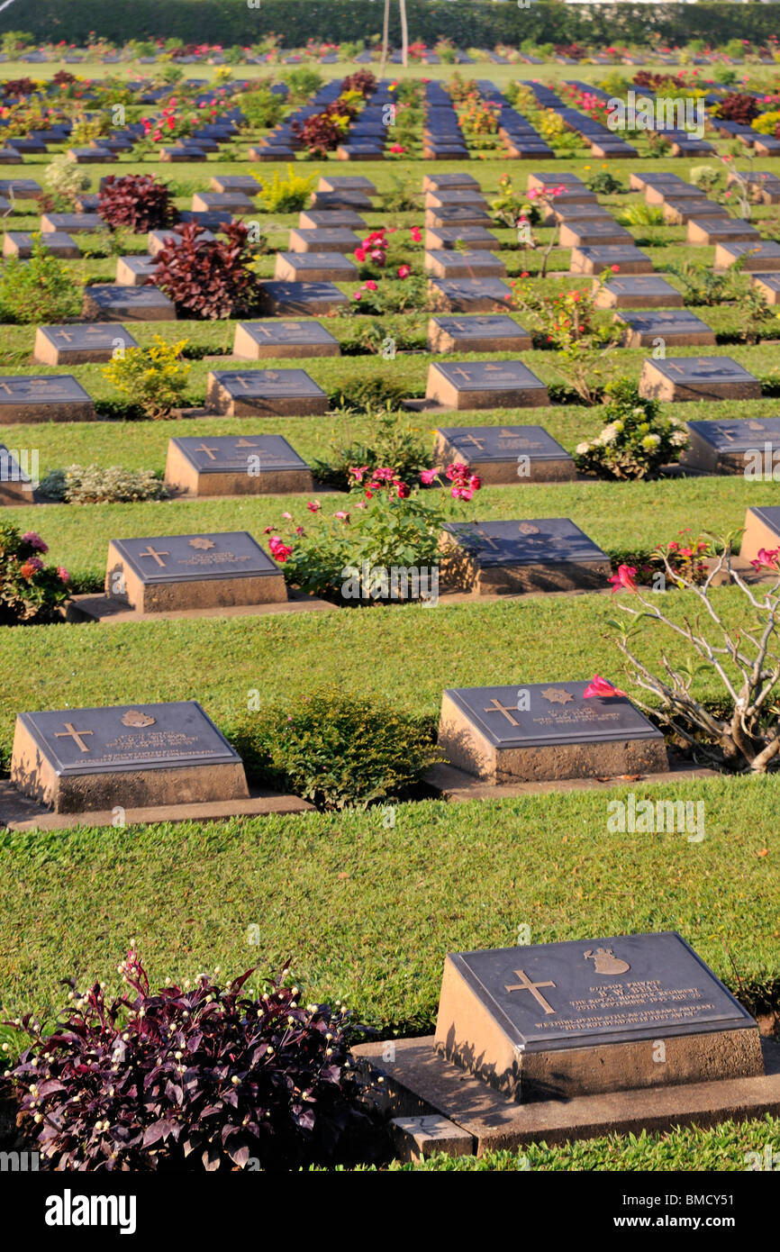 The Kanchanaburi War Cemetery is the main POW cemetery associated with ...