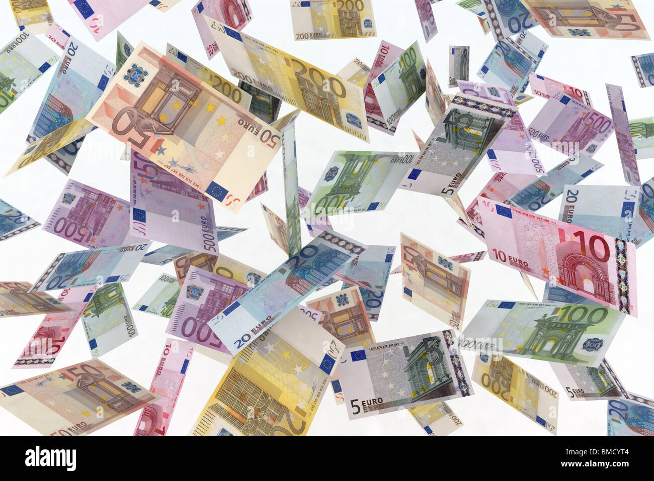 falling banknotes euro "large group of objects" rain Stock Photo - Alamy