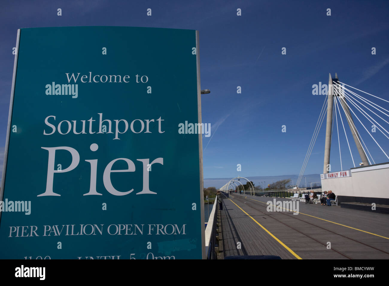 southport pier entrance seafront merseyside england uk Stock Photo - Alamy