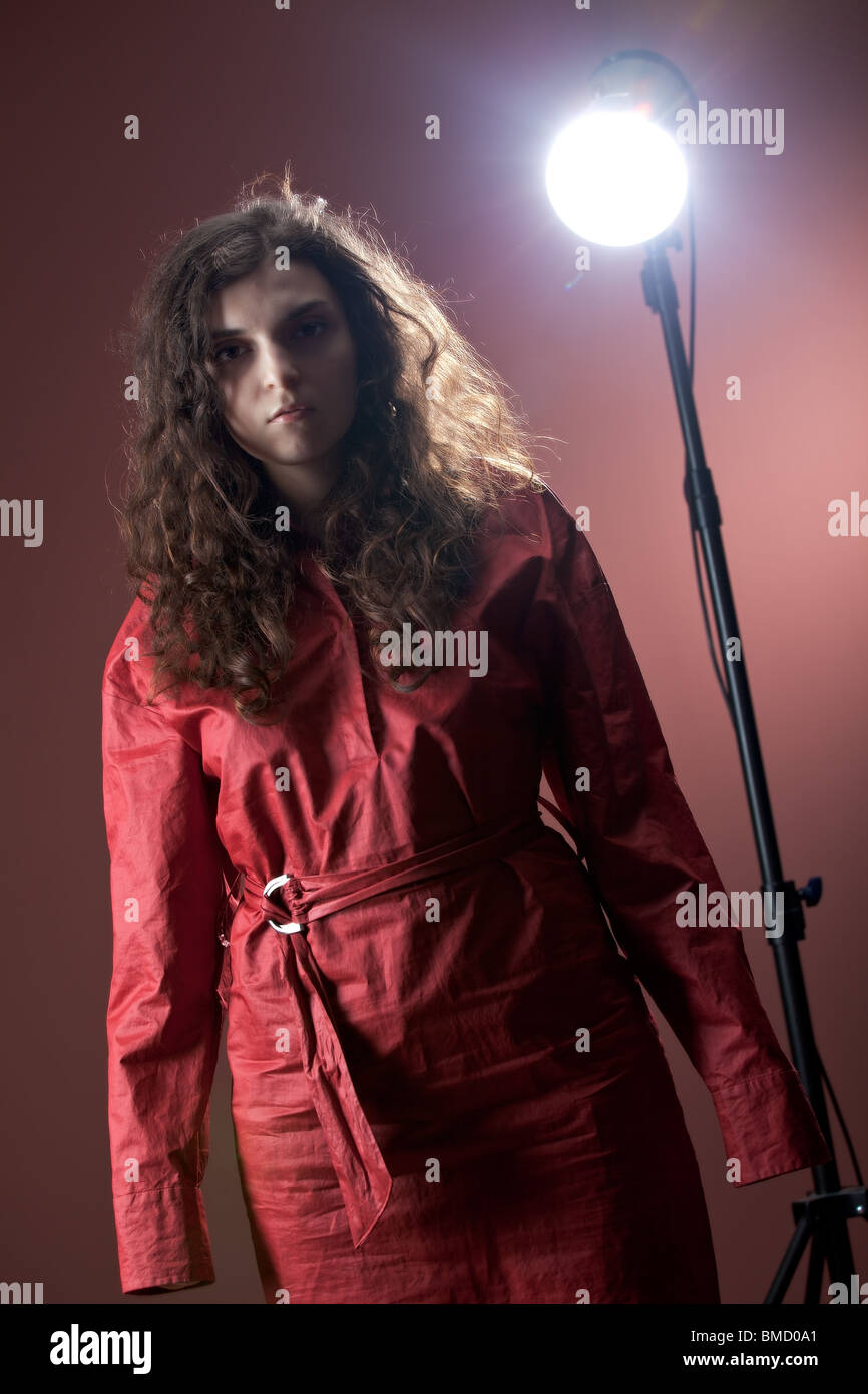 model with studio lights Stock Photo - Alamy