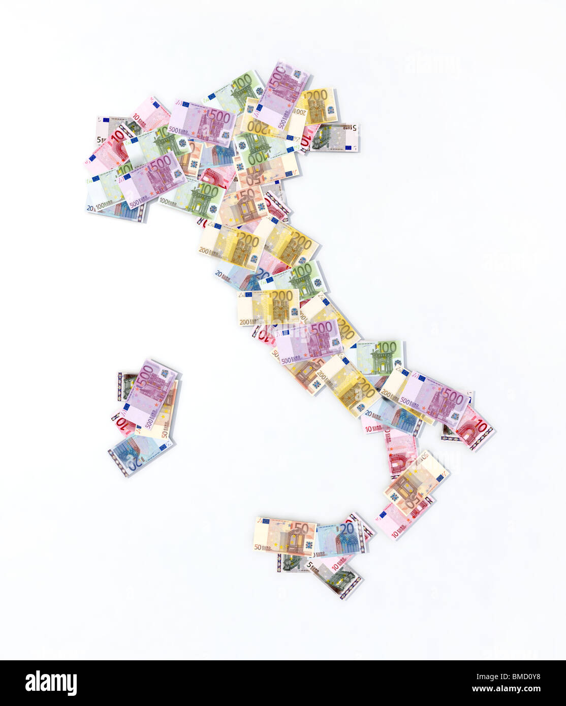 italy map euro banknotes Stock Photo - Alamy