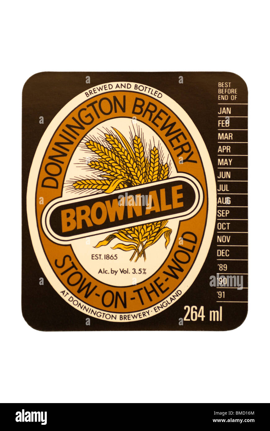 Donnington Double Donn beer bottle label - circa 1989-1991 Stock Photo ...