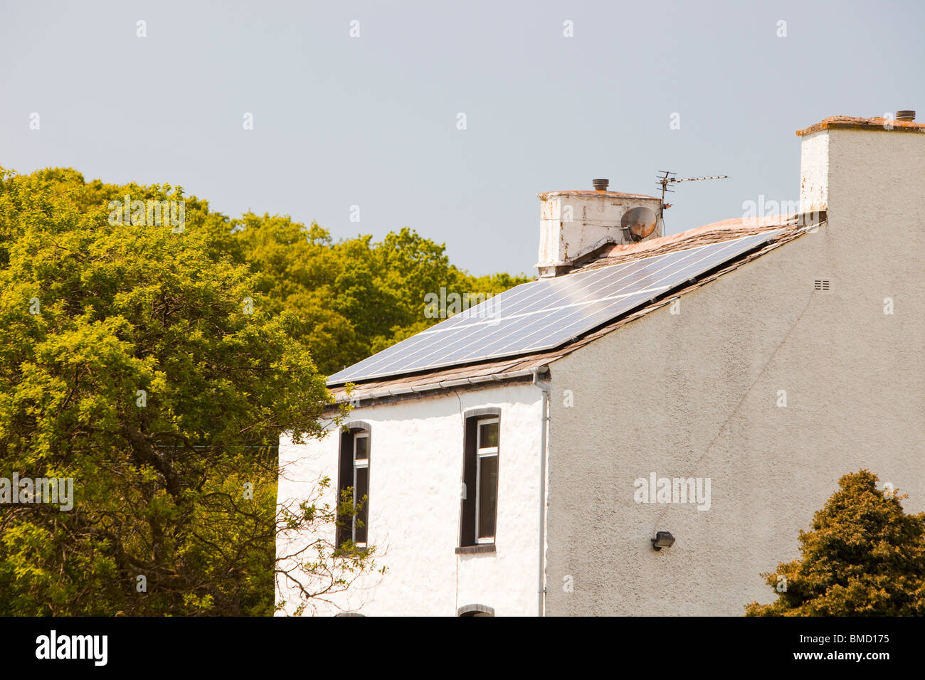 A 3 kilowatt solar voltaic panel array on an old house in Blawith ...