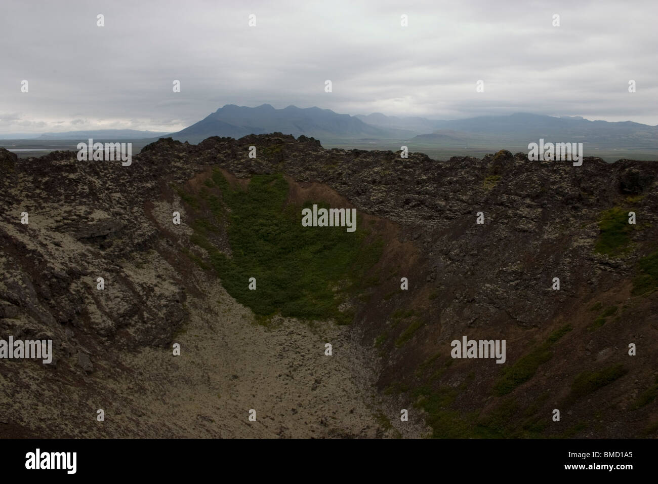 extinct volcano iceland crater Stock Photo - Alamy