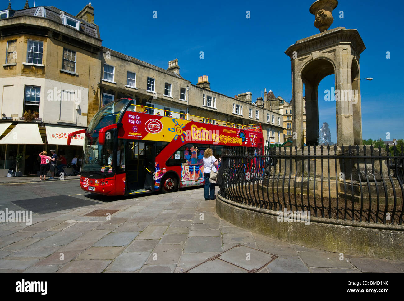 Open Top Sightseeing Bus Bath Somerset England Stock Photo - Alamy