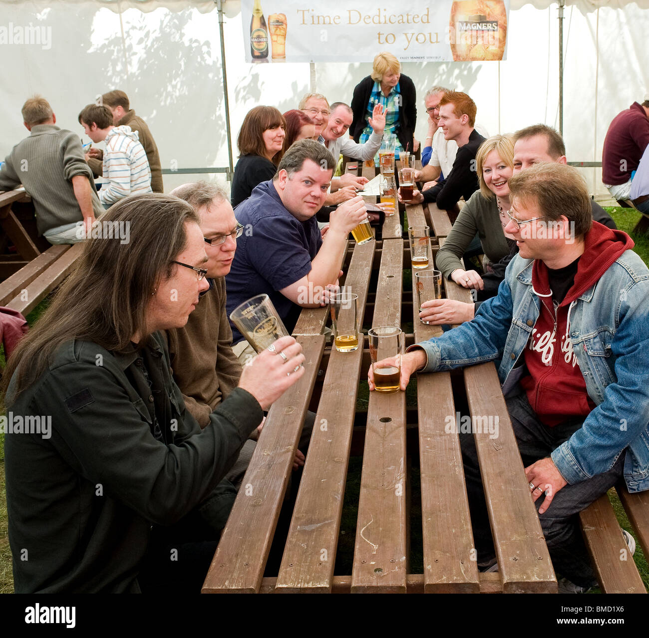 Customers at the Hoop Beer festival in Stock in Essex. Photo by Gordon ...