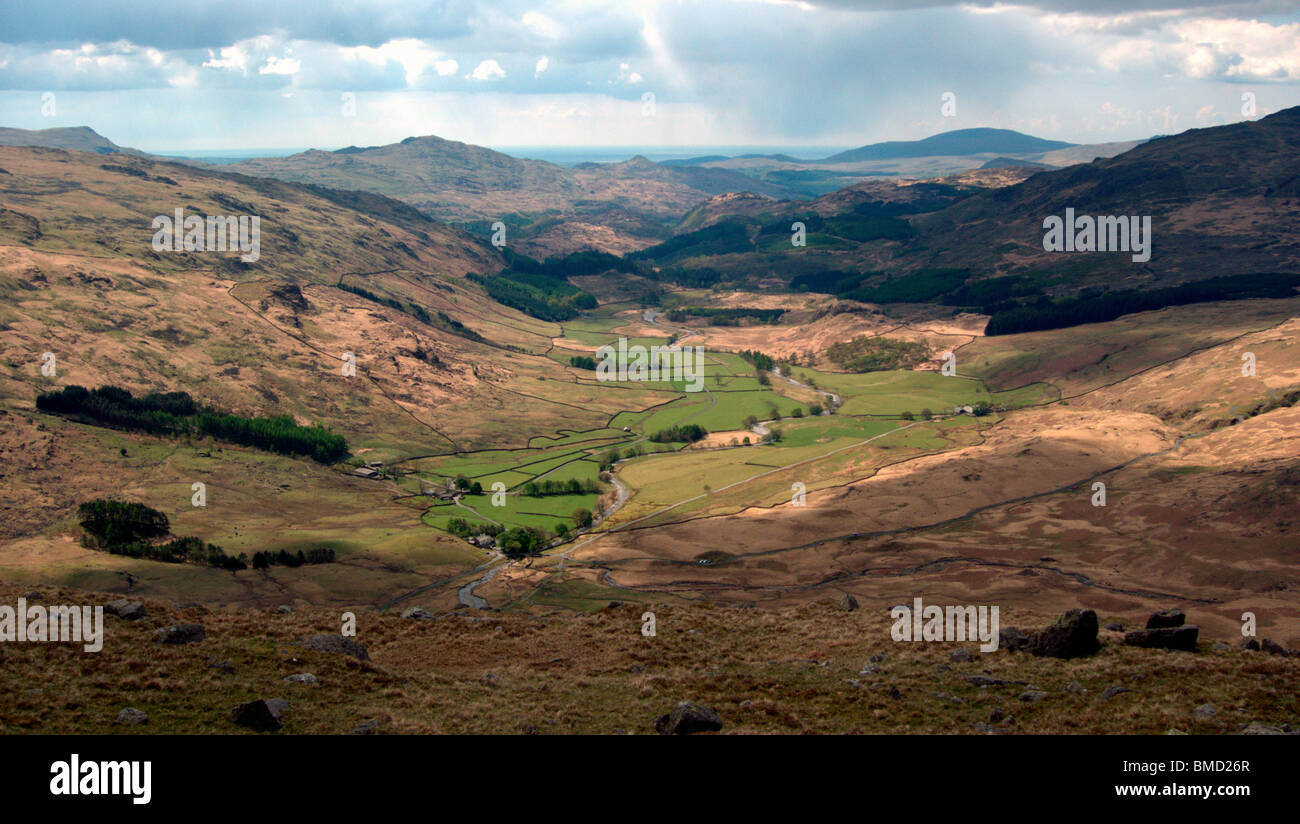 View south of Cockley Beck, upper Dunnerdale, River Duddon and Roman ...