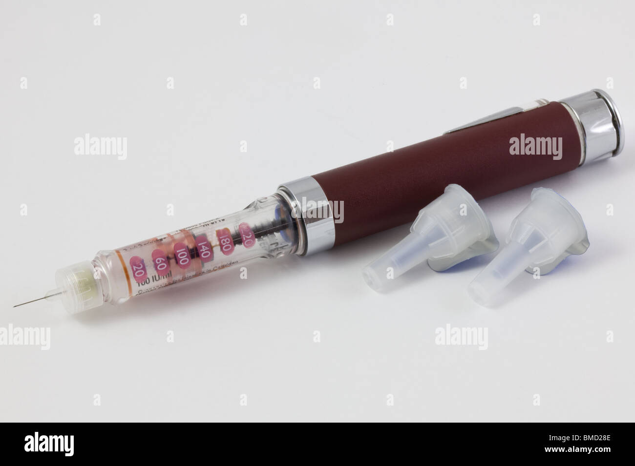 A diabetic insulin pen on white background Stock Photo - Alamy