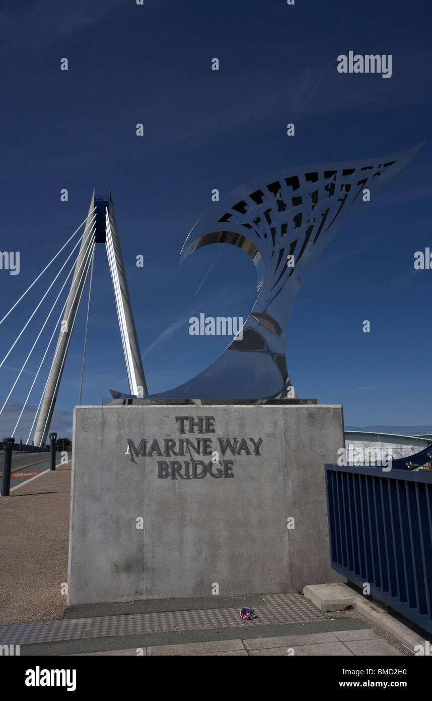 the marine way bridge southport merseyside england uk Stock Photo - Alamy