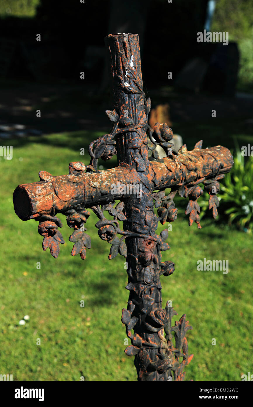 Metal rusty cross in the Graveyard of St. Anne's Church, St. Anne ...