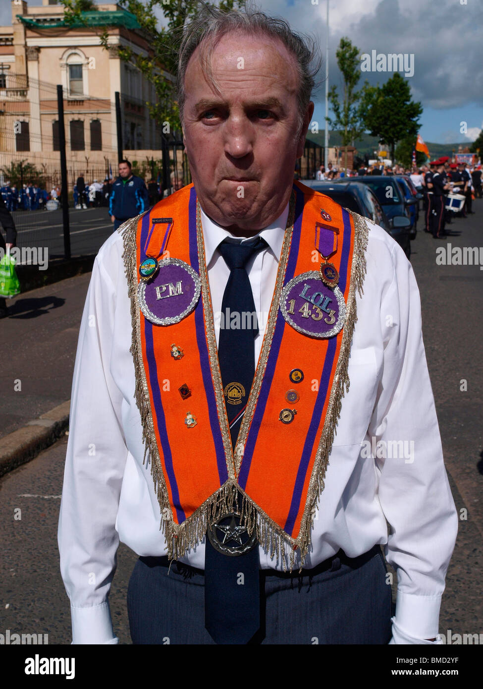 Orangefest, 12th July 2009 Orange parade through the center of Belfast ...