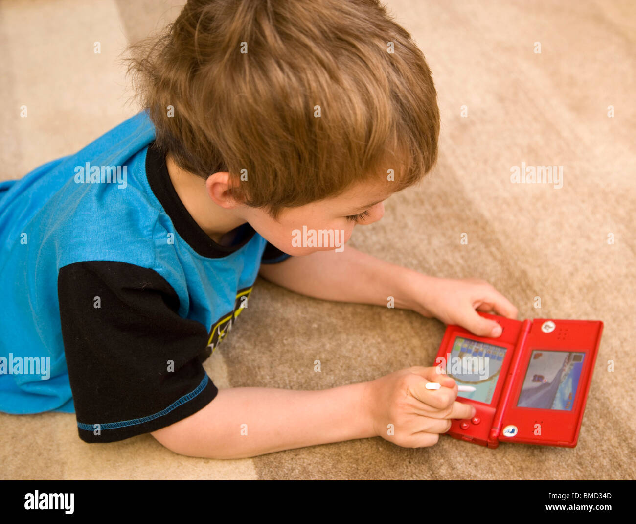 Boy Playing with Nintendo Computer Game Stock Photo - Alamy
