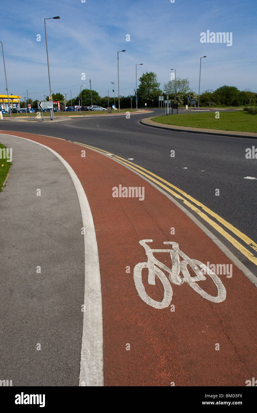 Cycle lane in Dinnington, south yorkshire Stock Photo - Alamy