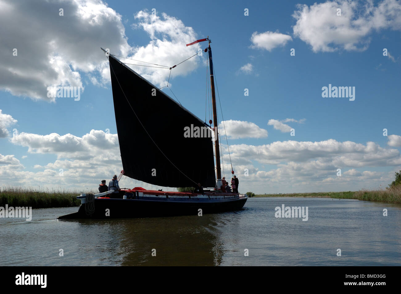 Historic Norfolk trading wherry Albion on the River Bure, Broads ...