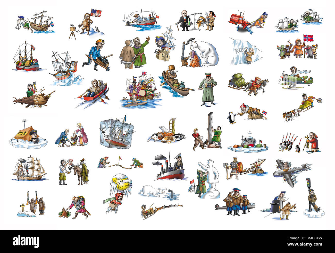 The celebrated explorers of Arctic and Antarctica Stock Photo - Alamy