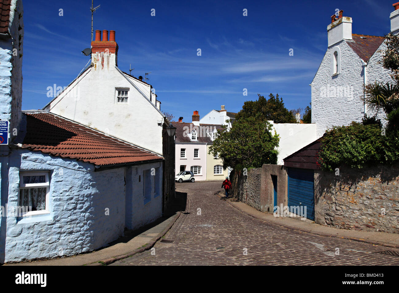 High Street of St. Anne Alderney, Channel Islands, United Kingdom Stock ...