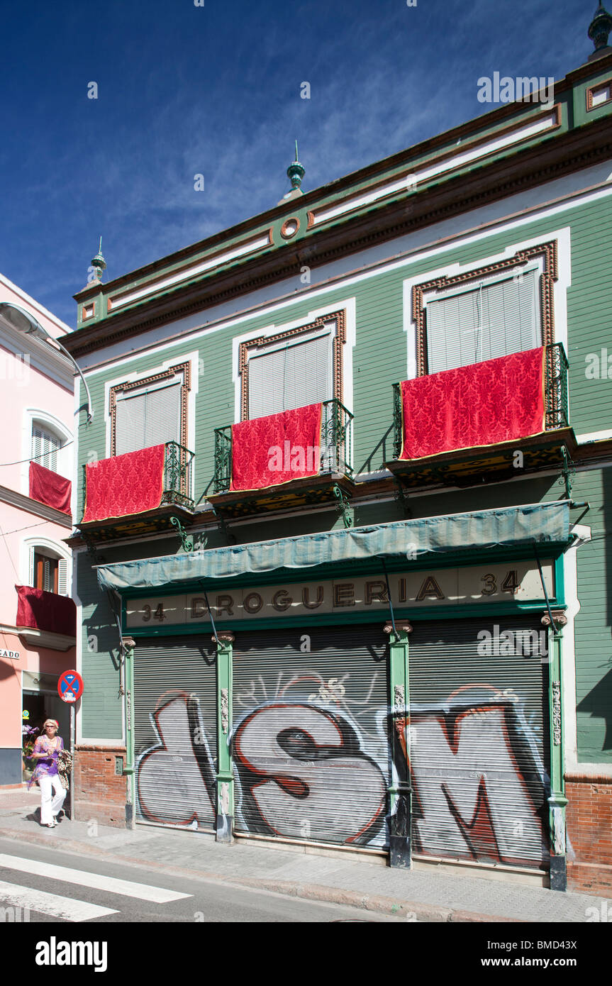 Traditional building on downtown Seville, Spain Stock Photo - Alamy