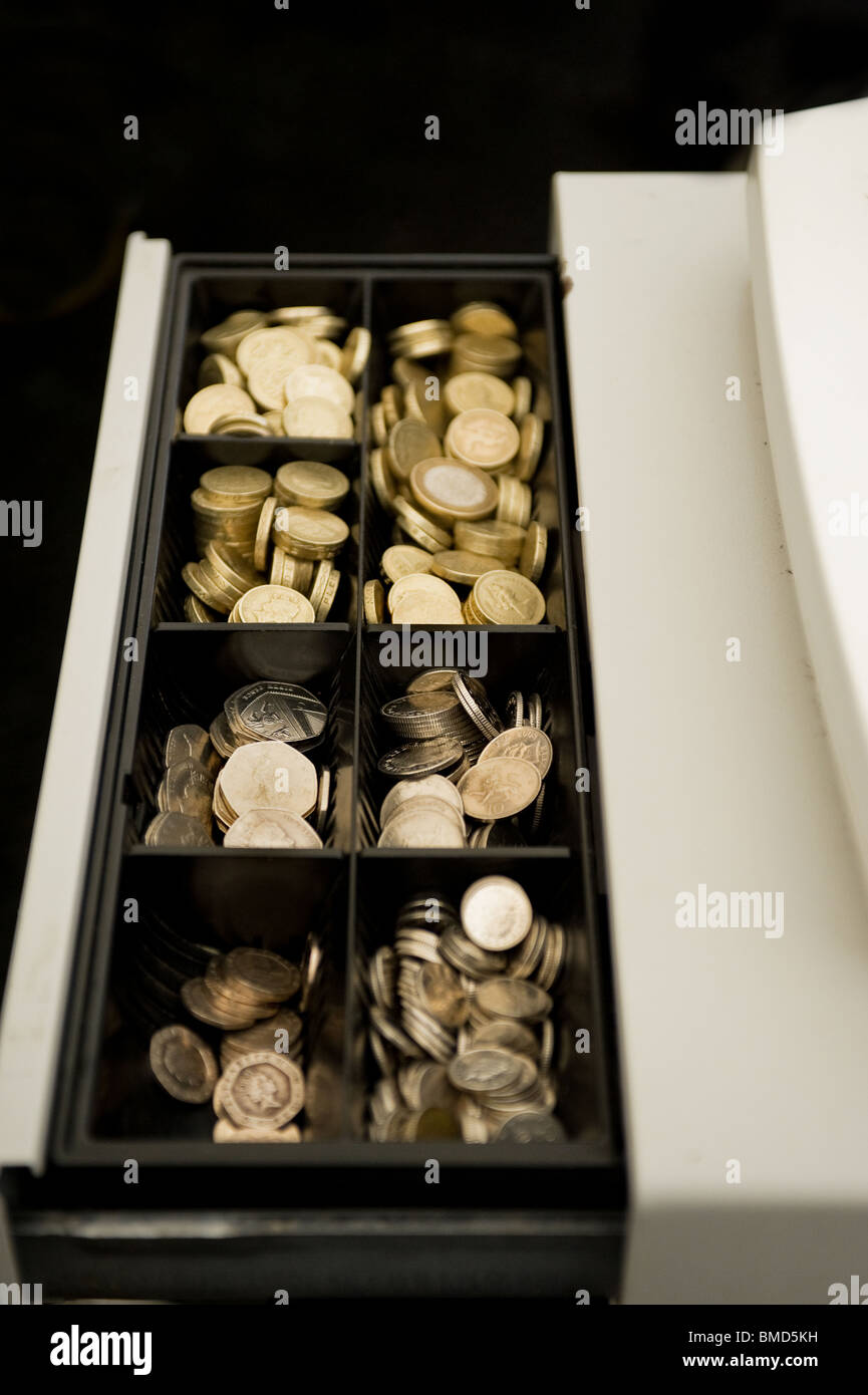 Money in an open till Stock Photo - Alamy