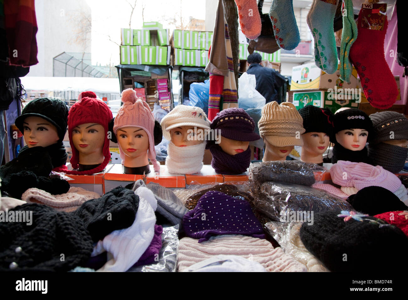 Socks market stall hi-res stock photography and images - Alamy