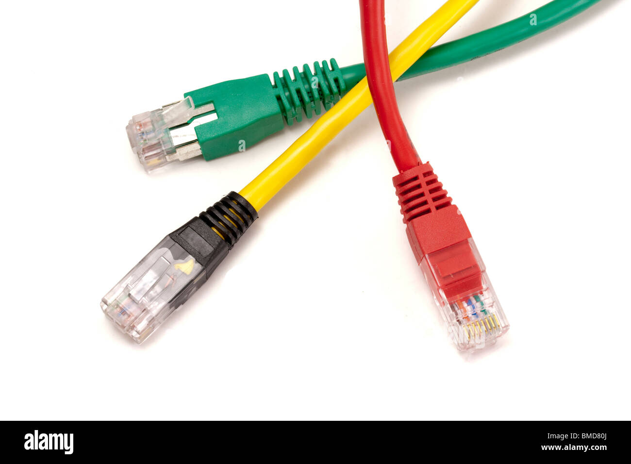 Computer Network Cables isolated on white background Stock Photo - Alamy