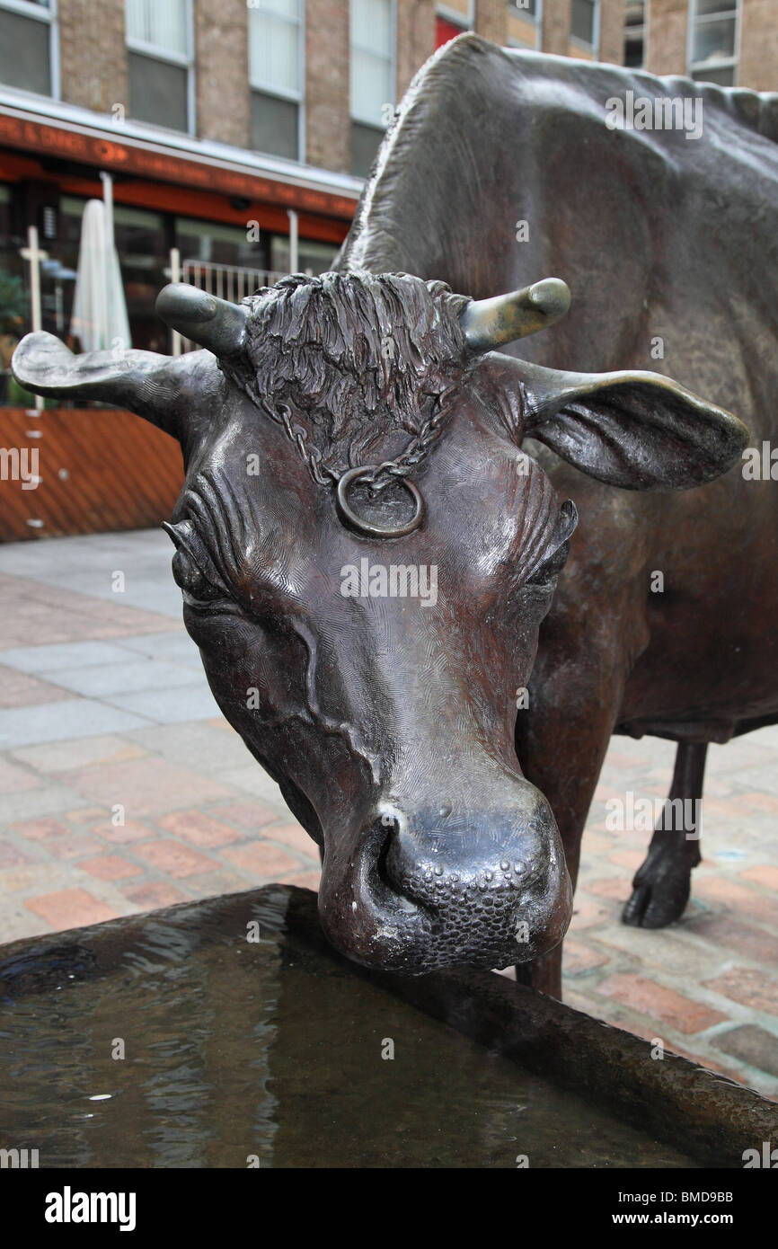 Cow sculpture, St. Helier, Jersey, Channel Island, United Kingdom Stock ...