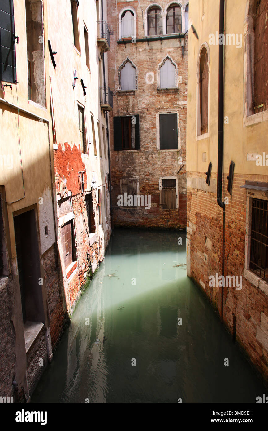 One of the small waterways of Venice used to transport tourists on ...