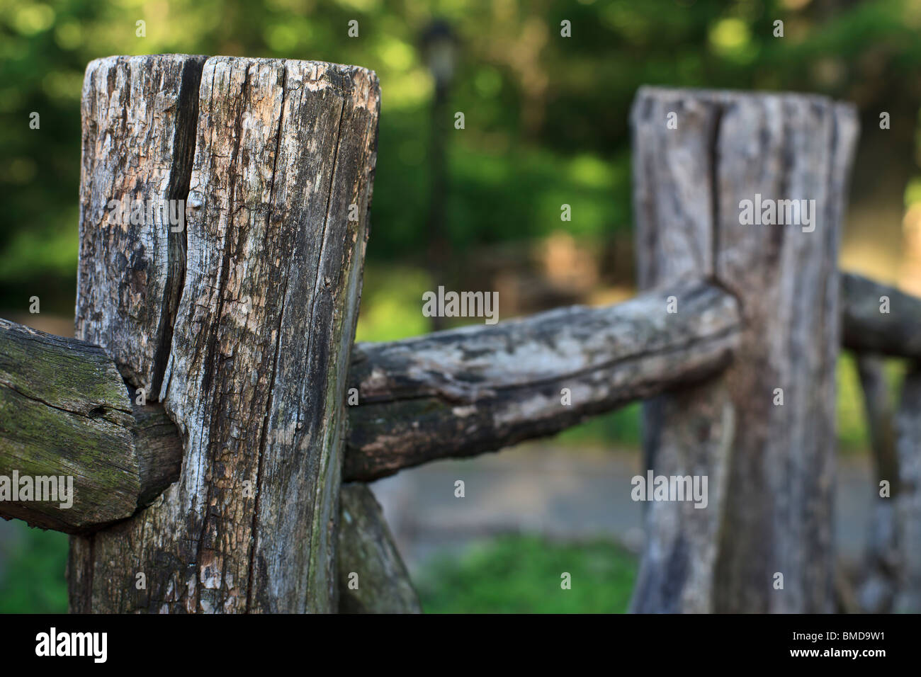 Old fence in Central Park in Shakespeare's garden Stock Photo - Alamy